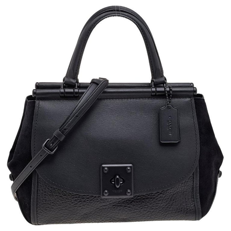 Coach Black Leather And Suede Drifter Carryall Satchel at 1stDibs