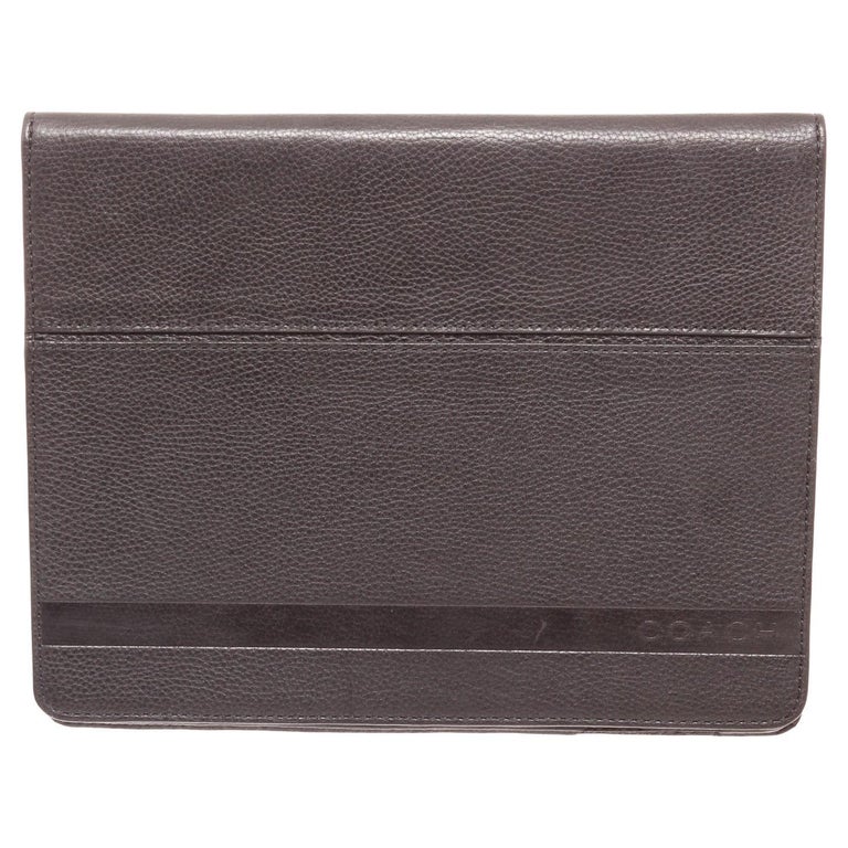 Coach black leather Camden Ipad case, embossed logo at front, black ...