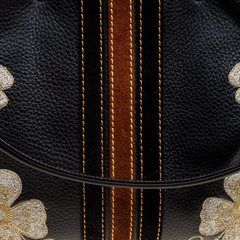 Coach Black Leather Embroidered Rogue Western Top Handle Shoulder Bag ...