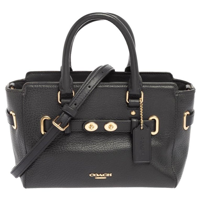 Coach Black Leather Swagger Satchel at 1stDibs