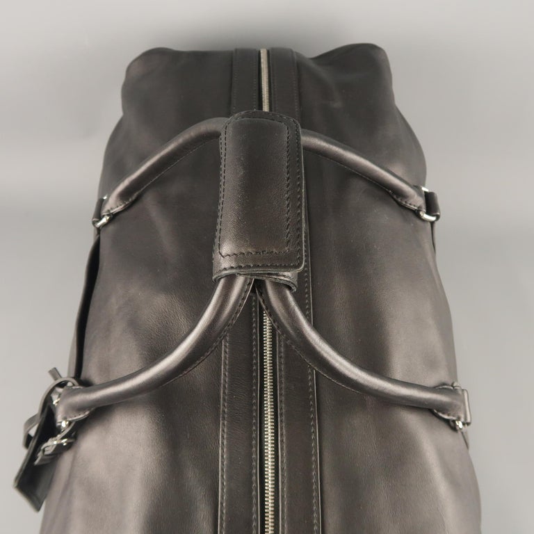 COACH Black Leather Top Lock Zip Travel Duffel Bag at 1stDibs