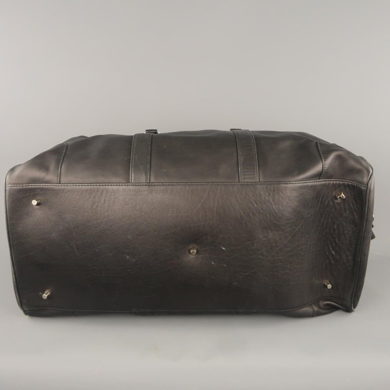 COACH Black Leather Top Lock Zip Travel Duffel Bag at 1stDibs