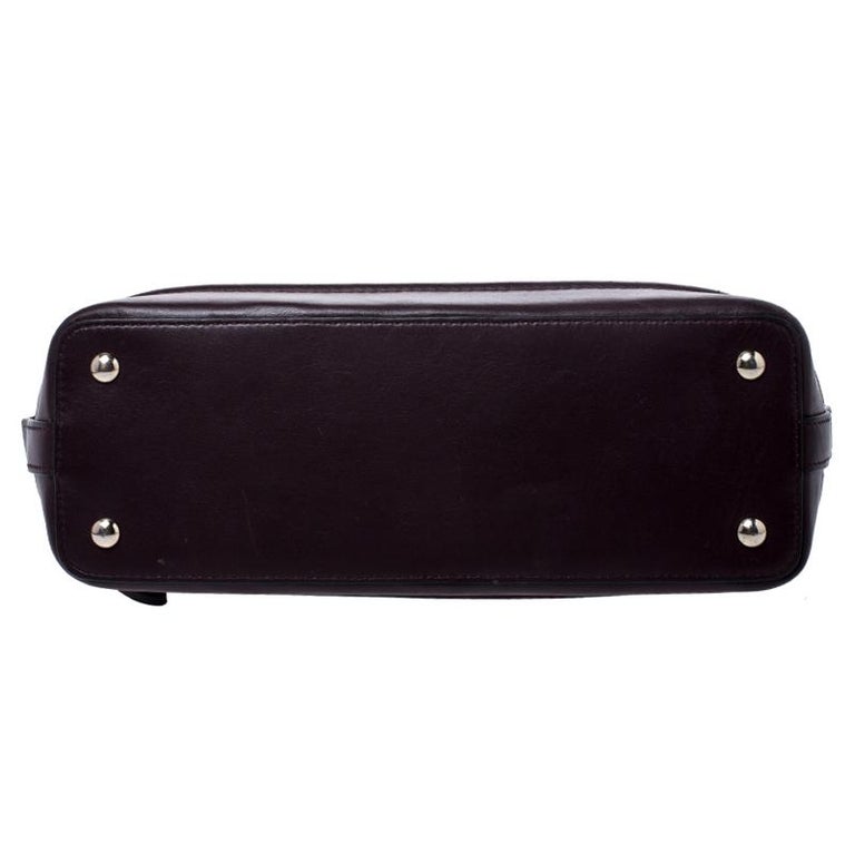 Coach Black/Maroon Patent Leather Sierra Satchel For Sale at 1stDibs
