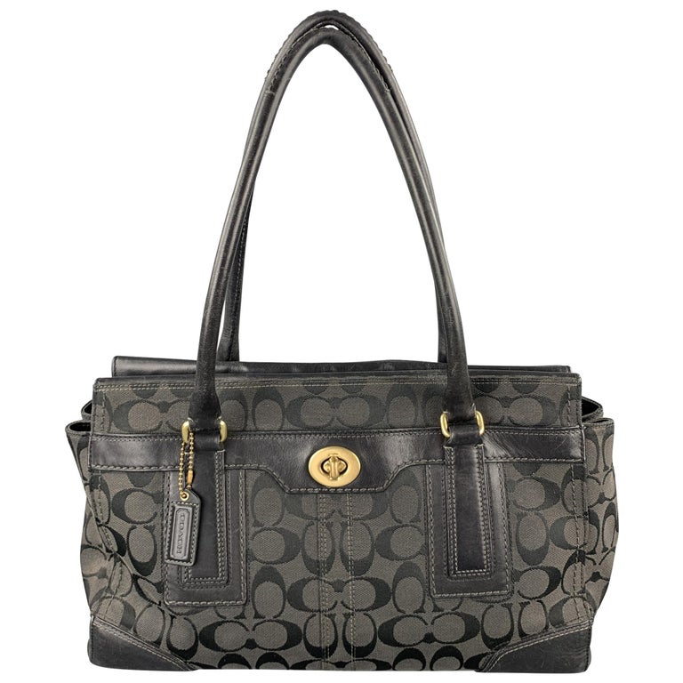 COACH Black Monogram Canvas Top Handles Handbag at 1stDibs