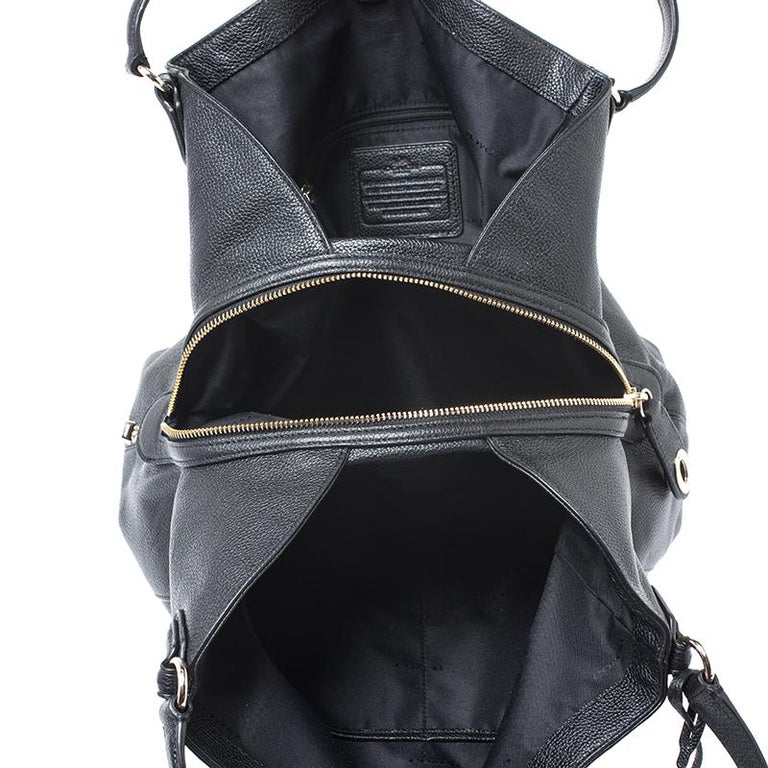 Coach Black Pebbled Leather Edie 31 Shoulder Bag For Sale at 1stDibs