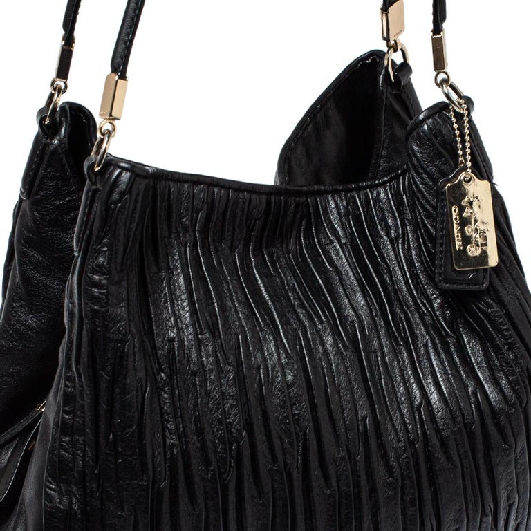 Coach Black Pleated Leather Edie 31 Shoulder Bag at 1stDibs
