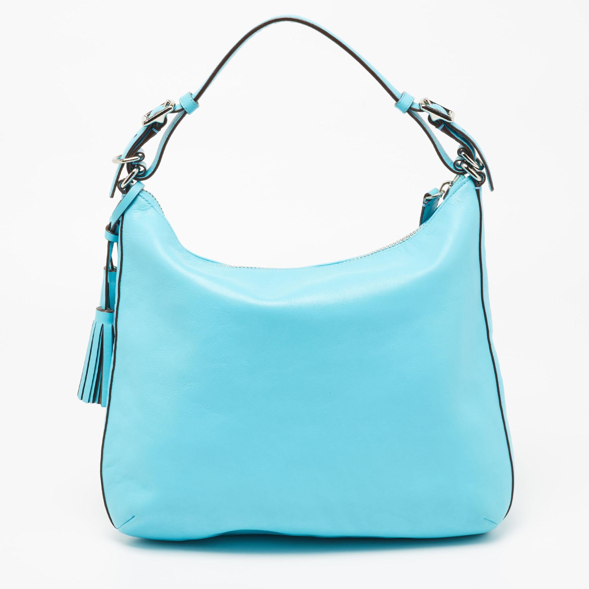 Coach Blue Leather Courtney Legacy Hobo at 1stDibs