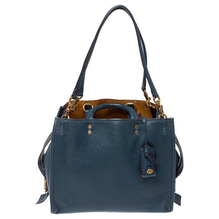 Coach Blue Leather Rogue Tote at 1stDibs