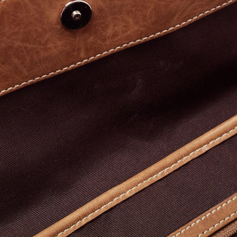 Coach Brown/Beige Signature Canvas and Leather Flap Buckle Satchel For ...