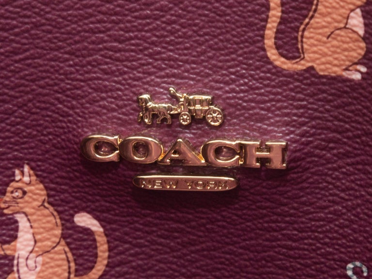 Coach Burgundy Cat Print Reversible Leather Tote Bag For Sale at 1stDibs