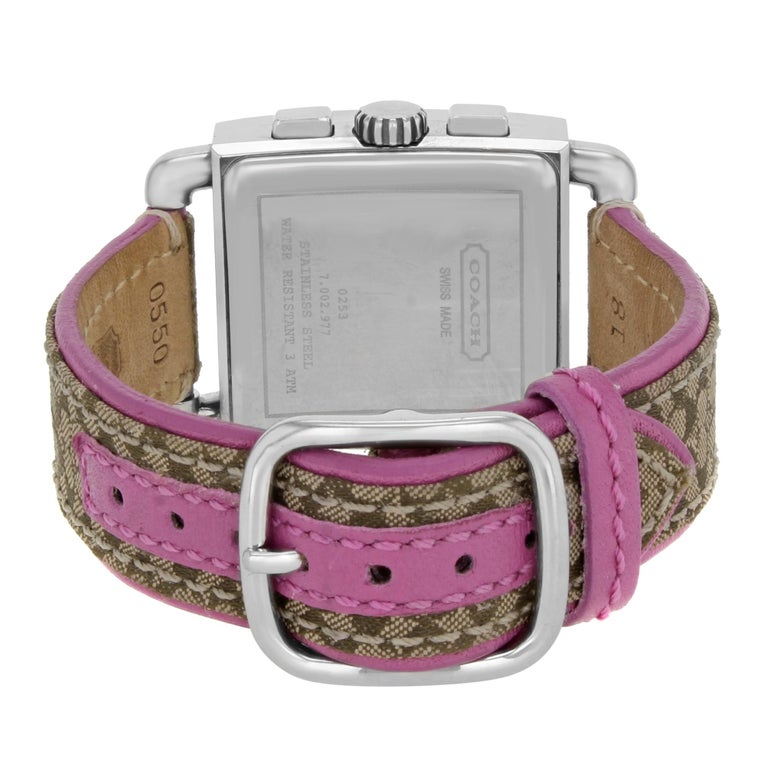 Coach Chronograph White Pink Color Dial Steel Leather Quartz Ladies ...