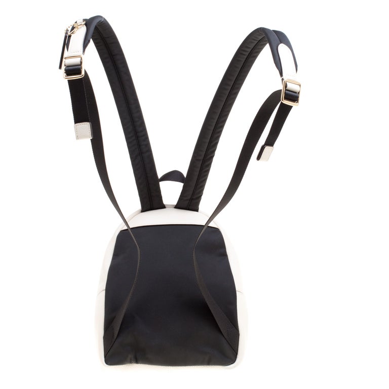 Coach Cream/Black Leather and Nylon Mini Charlie Backpack For Sale at ...