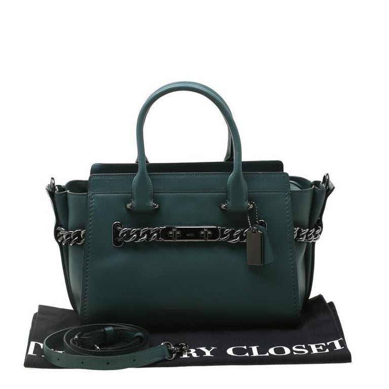 Coach Deep Green Leather Swagger 27 Satchel For Sale at 1stDibs | green ...