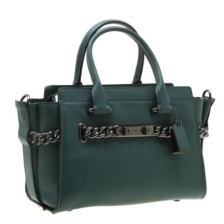 Coach Deep Green Leather Swagger 27 Satchel For Sale at 1stDibs | green ...