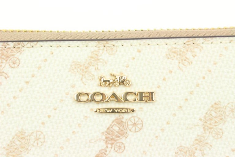 Coach FC3547 C3547 Cream Horse and Carriage Dot Print Long Zip Around ...