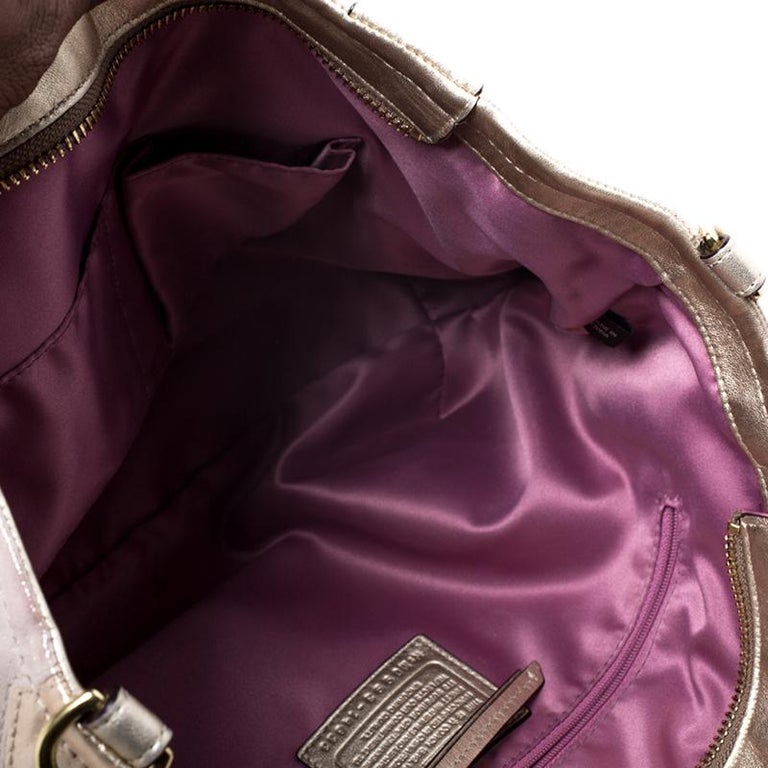 Coach Gold Monogram Leather Shoulder Bag For Sale at 1stDibs