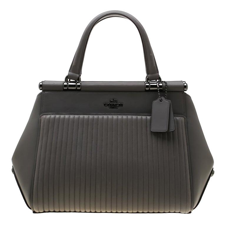 Coach Grey Quilted Leather Grace Satchel For Sale at 1stDibs