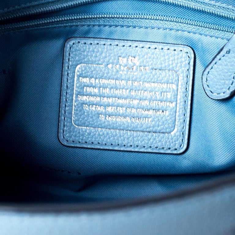 Coach Light Blue Floral Printed Leather Mini Crosby Tote For Sale at ...