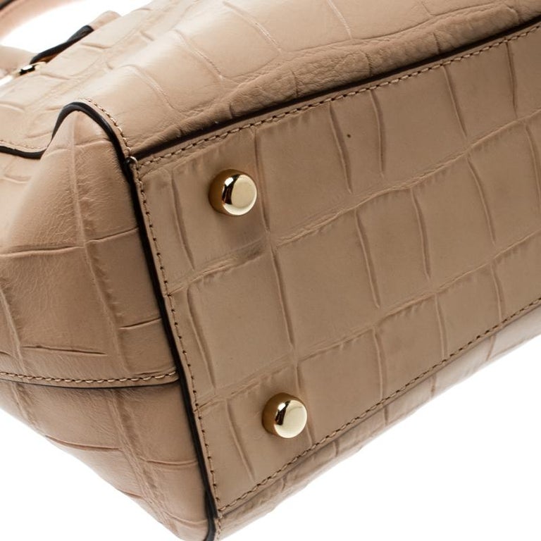 Coach Light Brown Croc Embossed Leather Blake Carryall Top Handle Bag ...