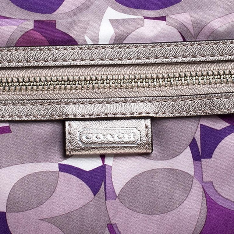 Coach Lilac Signature Canvas and Leather Hobo For Sale at 1stDibs