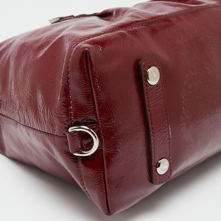 Coach Maroon Patent Leather Ashley Satchel For Sale at 1stDibs