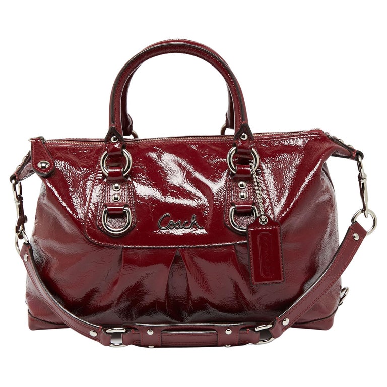 Coach Maroon Patent Leather Ashley Satchel For Sale at 1stDibs