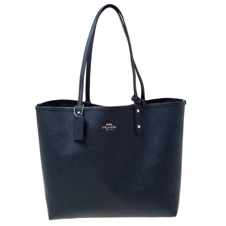 Coach Midnight Blue Signature Coated Canvas Reversible City Tote For ...