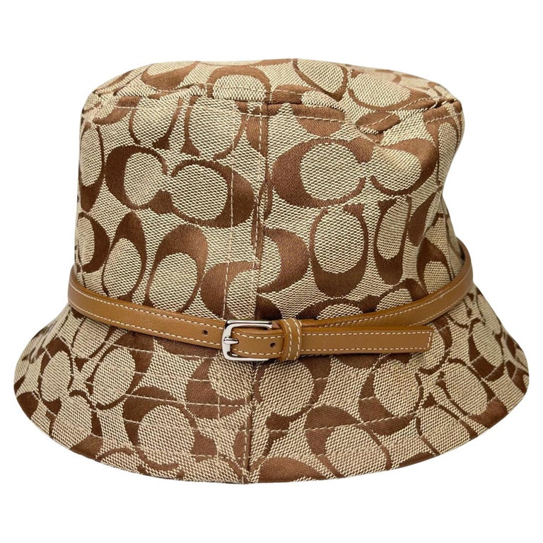 Coach Monogram Signature Logo Bucket Hat For Sale at 1stDibs