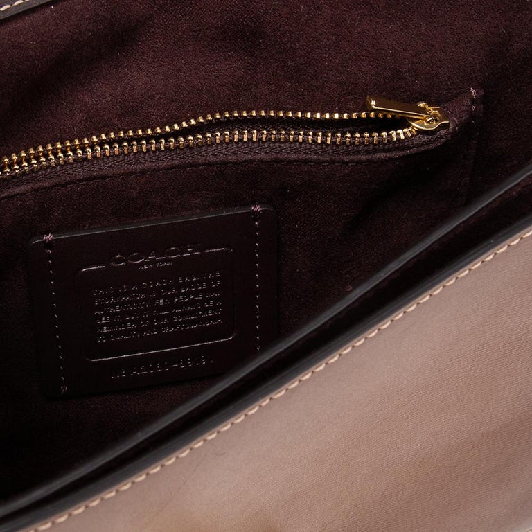 Coach Multicolor Leather And Canvas Hutton Flower Applique Shoulder Bag ...