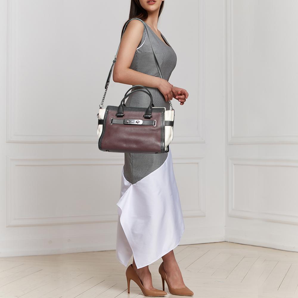 Coach Multicolor Leather Swagger Tote For Sale at 1stDibs