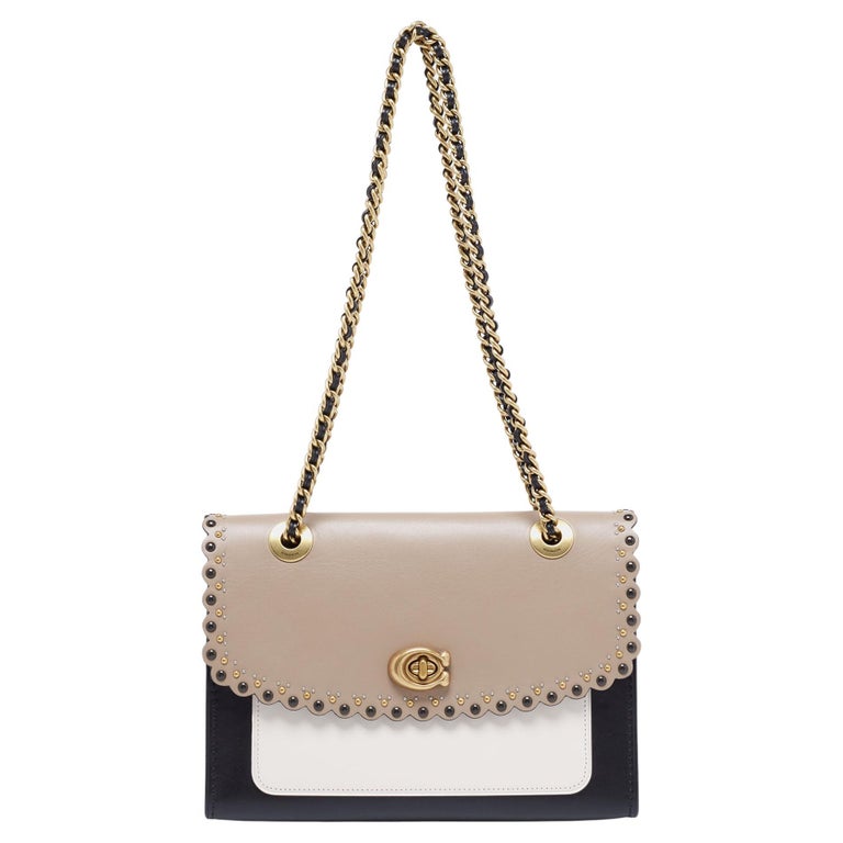 Coach Multicolor Scallop Studded Leather Parker Shoulder Bag at 1stDibs