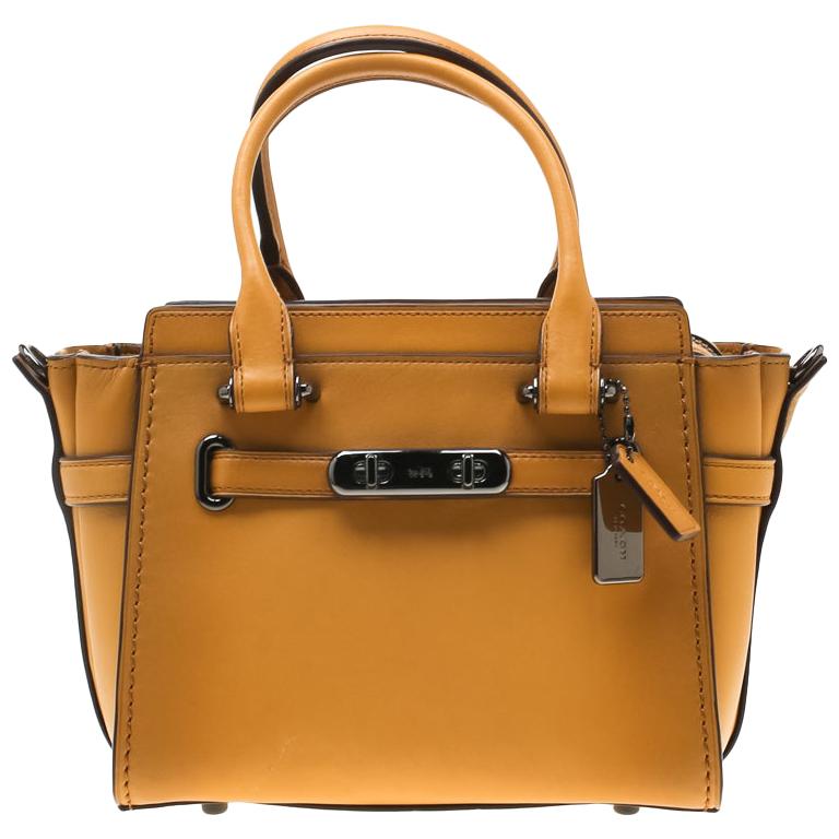 Coach Mustard Leather Swagger 20 Tote For Sale at 1stDibs
