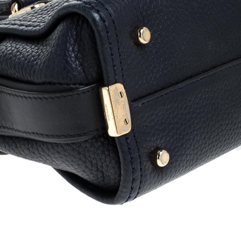 Coach Navy Blue Leather Swagger 20 Tote For Sale at 1stDibs