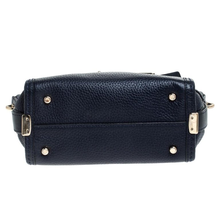 Coach Navy Blue Leather Swagger 20 Tote For Sale at 1stDibs