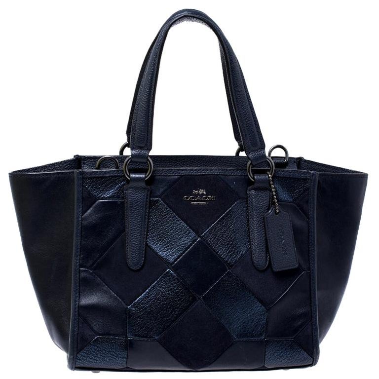 Coach Navy Patchwork Leather Mini Crossbody Bag at 1stDibs | coach ...