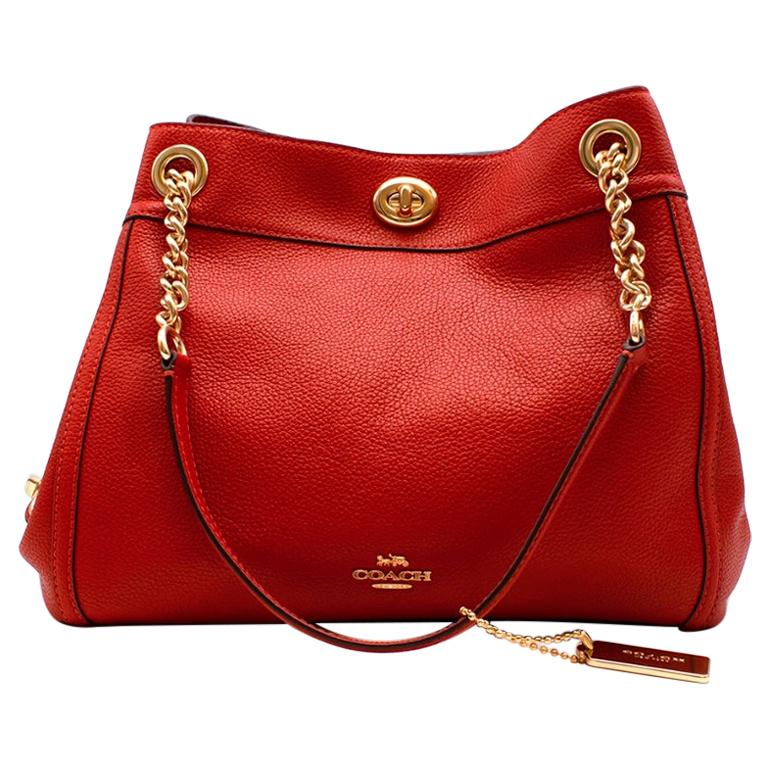 Coach New Season Red Turnlock Edie Shoulder Bag at 1stDibs