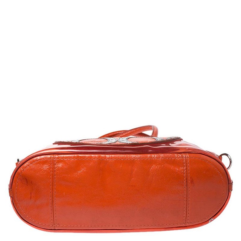 Coach Orange PVC and Patent Leather Tote For Sale at 1stDibs