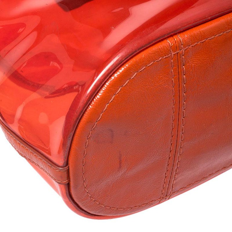 Coach Orange PVC and Patent Leather Tote For Sale at 1stDibs