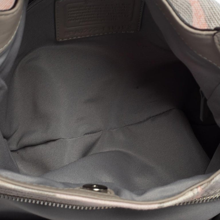 Coach Tri Color Signature Fabric and Leather Hobo at 1stDibs