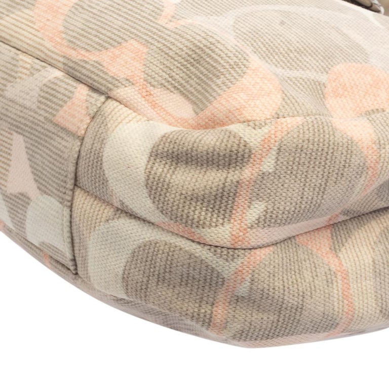 Coach Tri Color Signature Fabric and Leather Hobo at 1stDibs