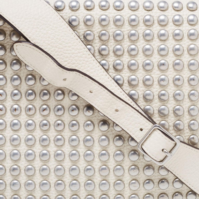 Coach White Leather Rivets Dakotah Crossbody Bag For Sale at 1stDibs