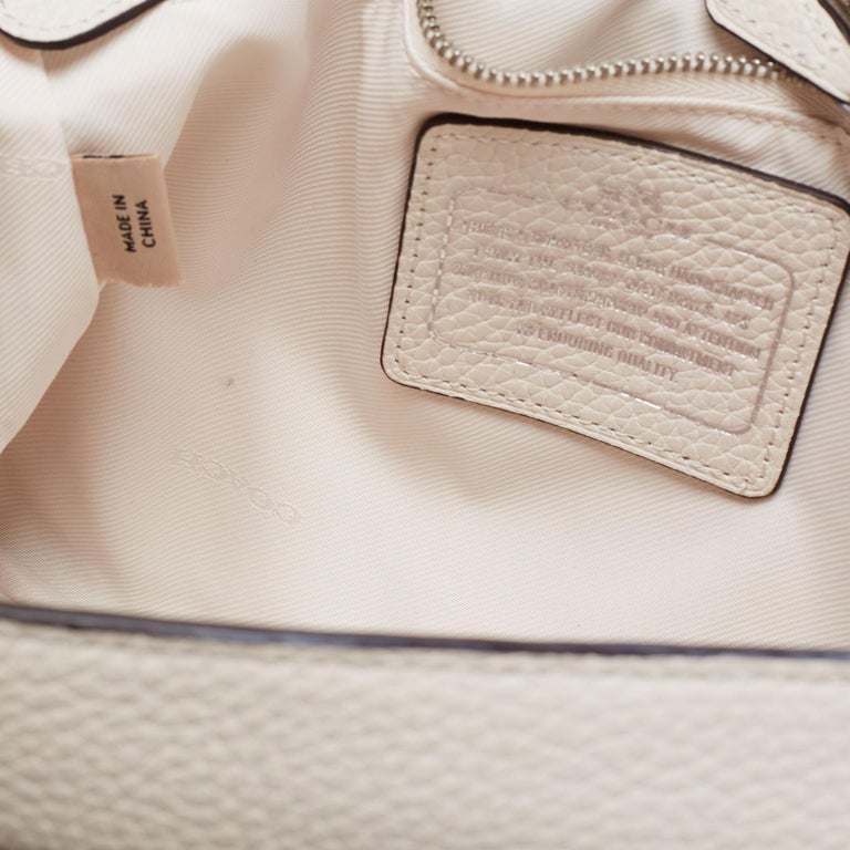 Coach White Leather Rivets Dakotah Crossbody Bag For Sale at 1stDibs