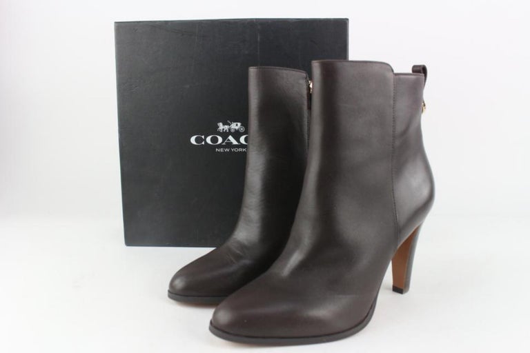 Coach Womens 9.5 Brown Soft Calf Jemma Chestnut Ankle Bootie Booties ...