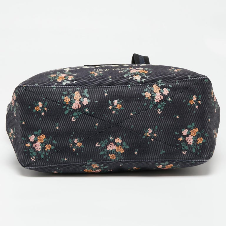 Coach x Disney Navy Blue Rose Bouquet Print and Thumper Canvas Tote For ...