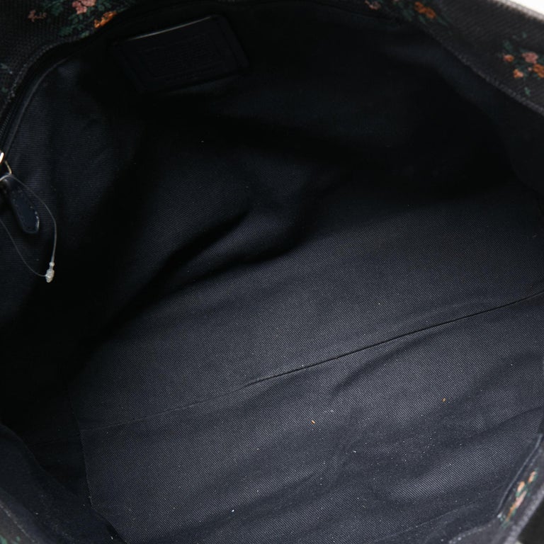 Coach x Disney Navy Blue Rose Bouquet Print and Thumper Canvas Tote For ...