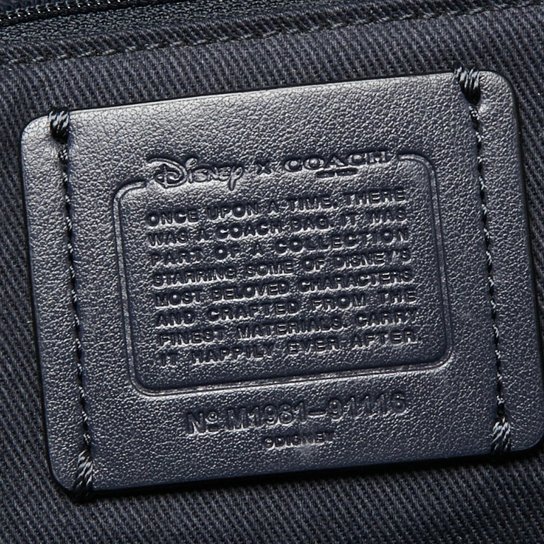 Coach x Disney Navy Blue Rose Bouquet Print and Thumper Canvas Tote For ...