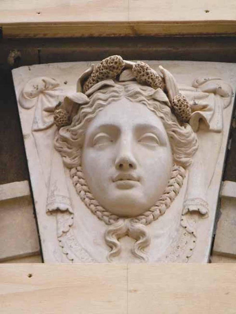 Coade - 'Coade' Stone Decorative Keystone Female Head Flora in ...