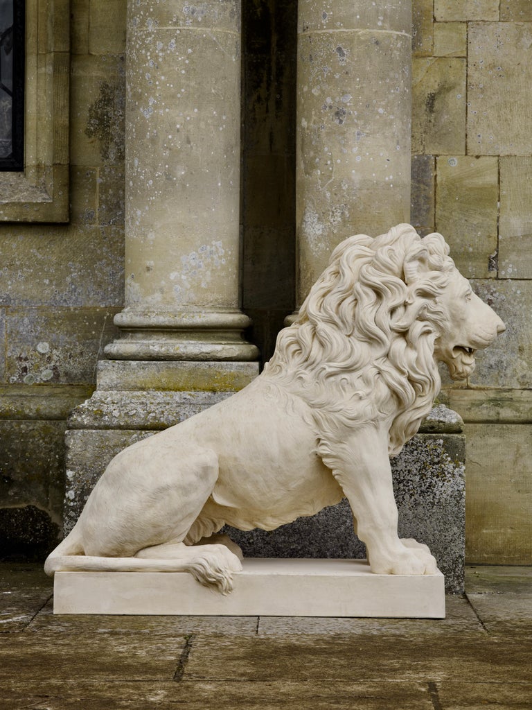 Coade - 'Coade' Stone Outdoor Seated Frankfurt Lion in Classical Style ...