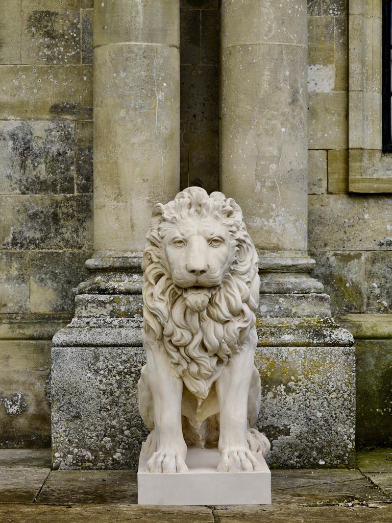 Coade - 'Coade' Stone Outdoor Seated Frankfurt Lion in Classical Style ...
