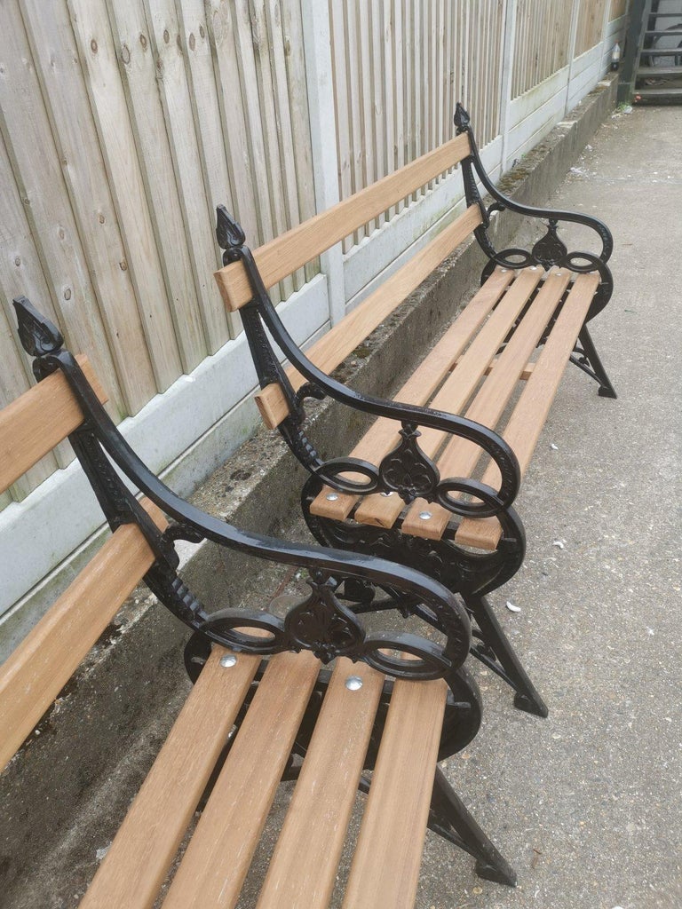 Lily Pad Pair of Aesthetic Movement Cast Iron Garden Benches by ...